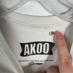 Akoo | Shirts | Akoo Mens White Script Logo Cleaning Shoes Doberman Dog Graphic Tee Streetwear ...